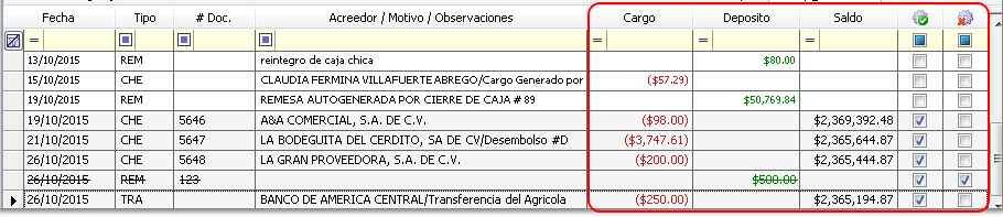 Cargos y Abonos - Brilo ERP Docs